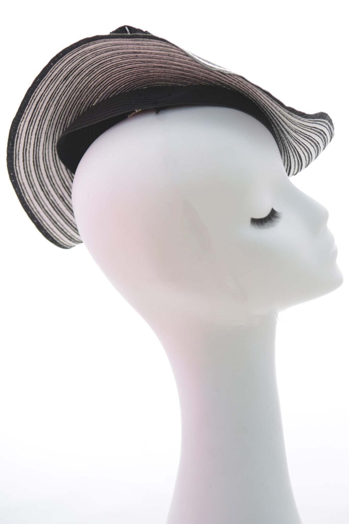 ILARIA | Black & White Circle Disc Retro Cocktail Party Hat w/ Feather ...