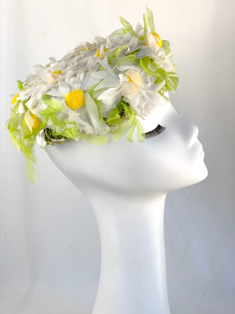 DAISY | Vintage Daisy Pillbox Hat 1950s 1960s Cocktail Pinup Burlesque ...