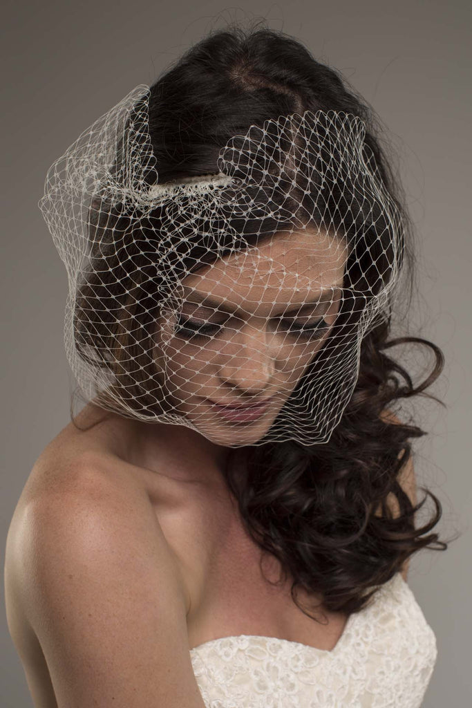 LINDSAY | Ivory French Net Bridal Birdcage Veil Vintage wedding Style ...
